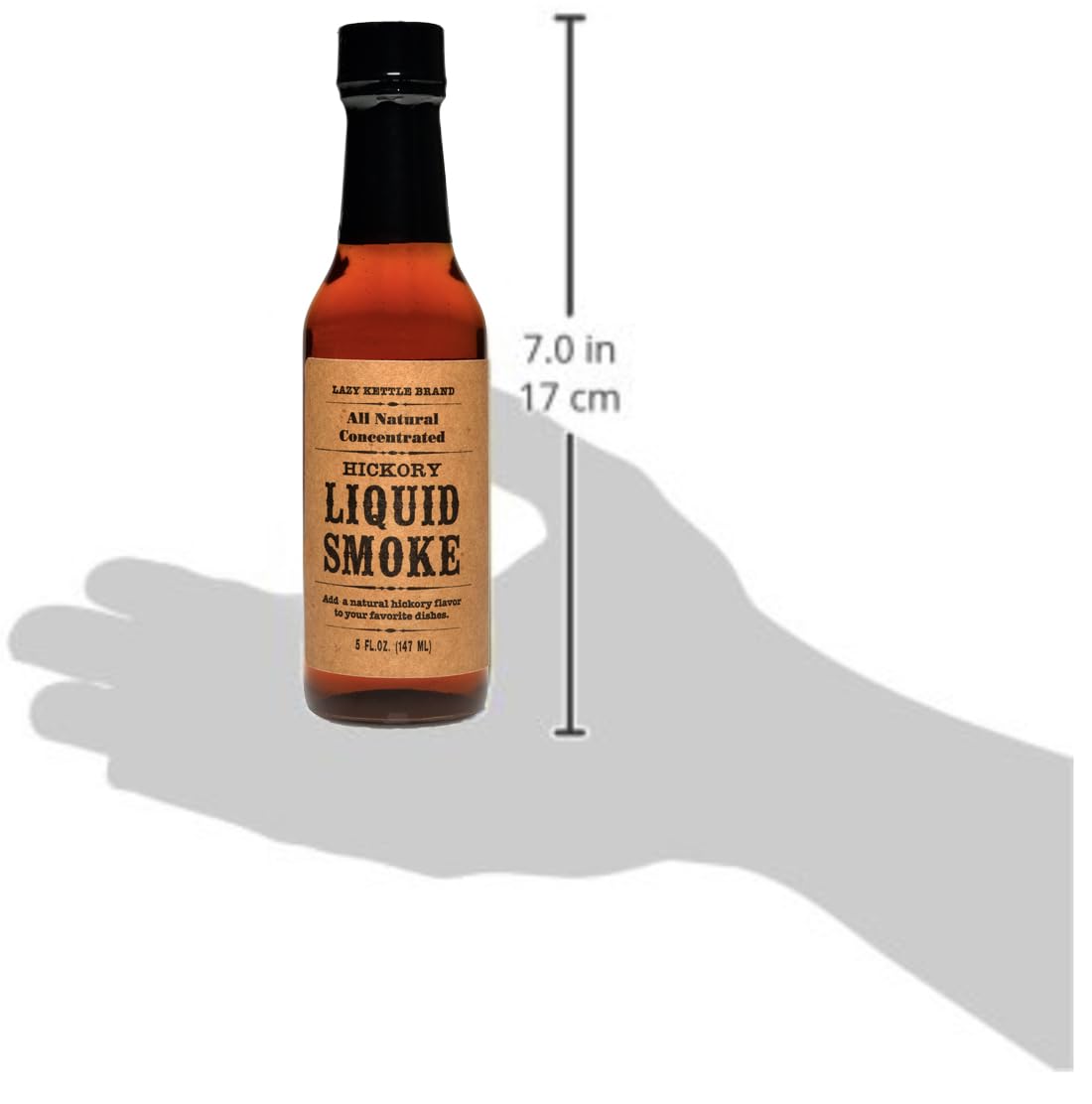 Lazy Kettle Brand All Natural Liquid Smoke | Perfect for Flavoring Meat | Hickory | Used to Flavor Beef Jerky, Steak, Fish, Cheese, Sauces and More | 5 Oz Each