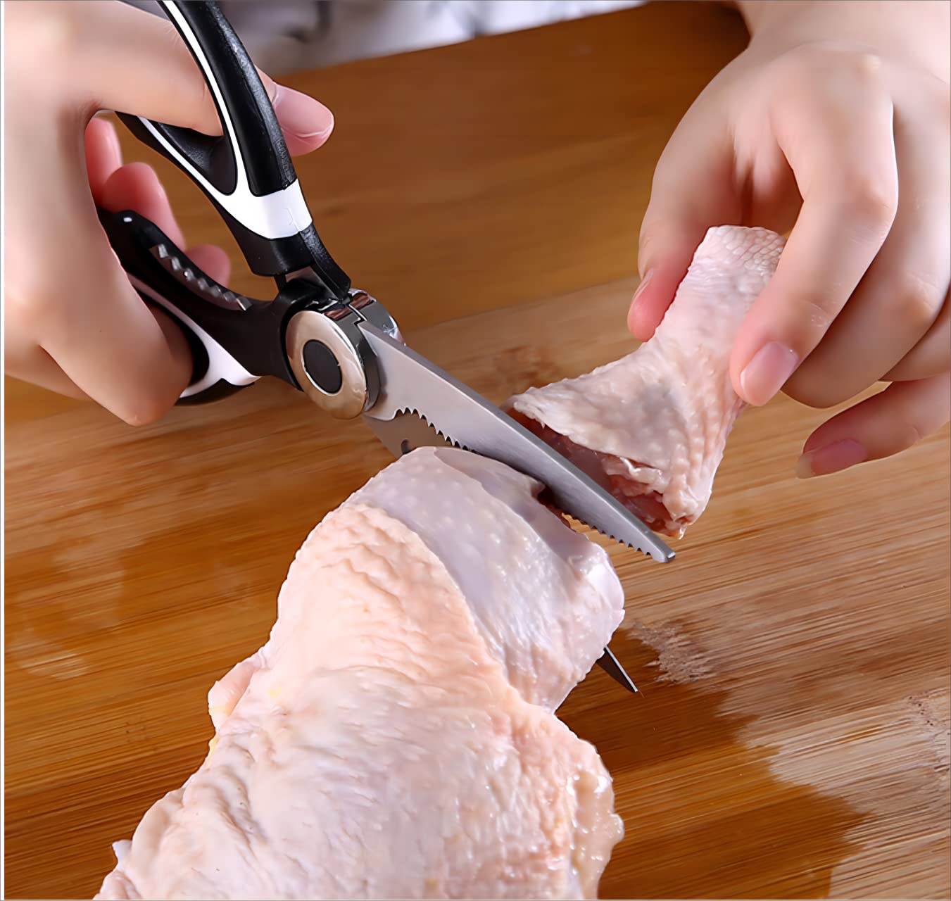 Kitchen Scissors,Kitchen Shears,Poultry Shears,Heavy Duty Cooking Scissors, Multi-Purpose Kitchen Shears with Cover for Poultry, Meat, Herb Cutting, Stainless Steel