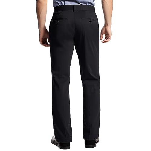 YUCENFU Mens Straight Fit Stretch Casual Pants Elastic Waist Casual Pants for Men(WZHS30L40W) Black