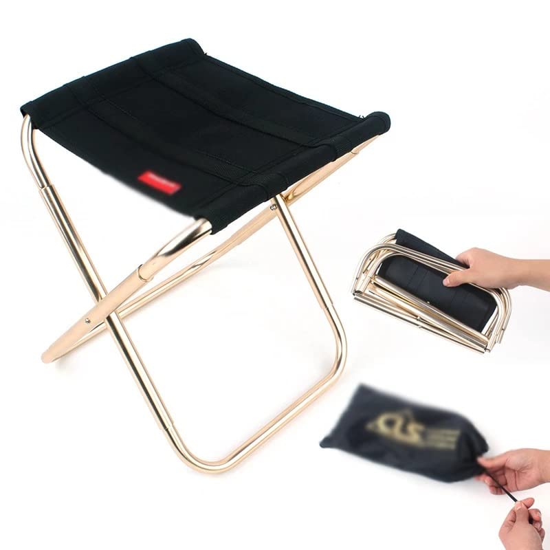 LMMDDP Portable Ultralight Foldable Stool Outdoor Touch Folding Chair Camping Aluminum Alloy Stool Mountaineering