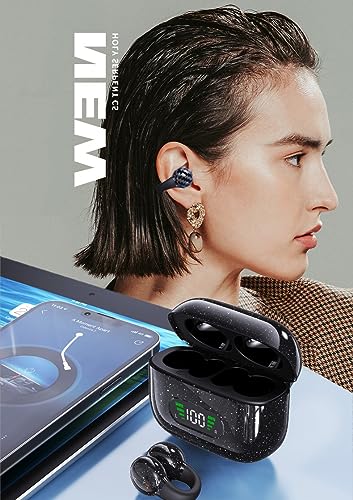 Open Ear Bluetooth Earbuds Ear Clips Wireless Bluetooth Headphones Open Ear Bone Conduction Earbuds Noise Cancelling Wireless Bluetooth Earbuds Open Air Headphones Earphones Sports Earbuds for School