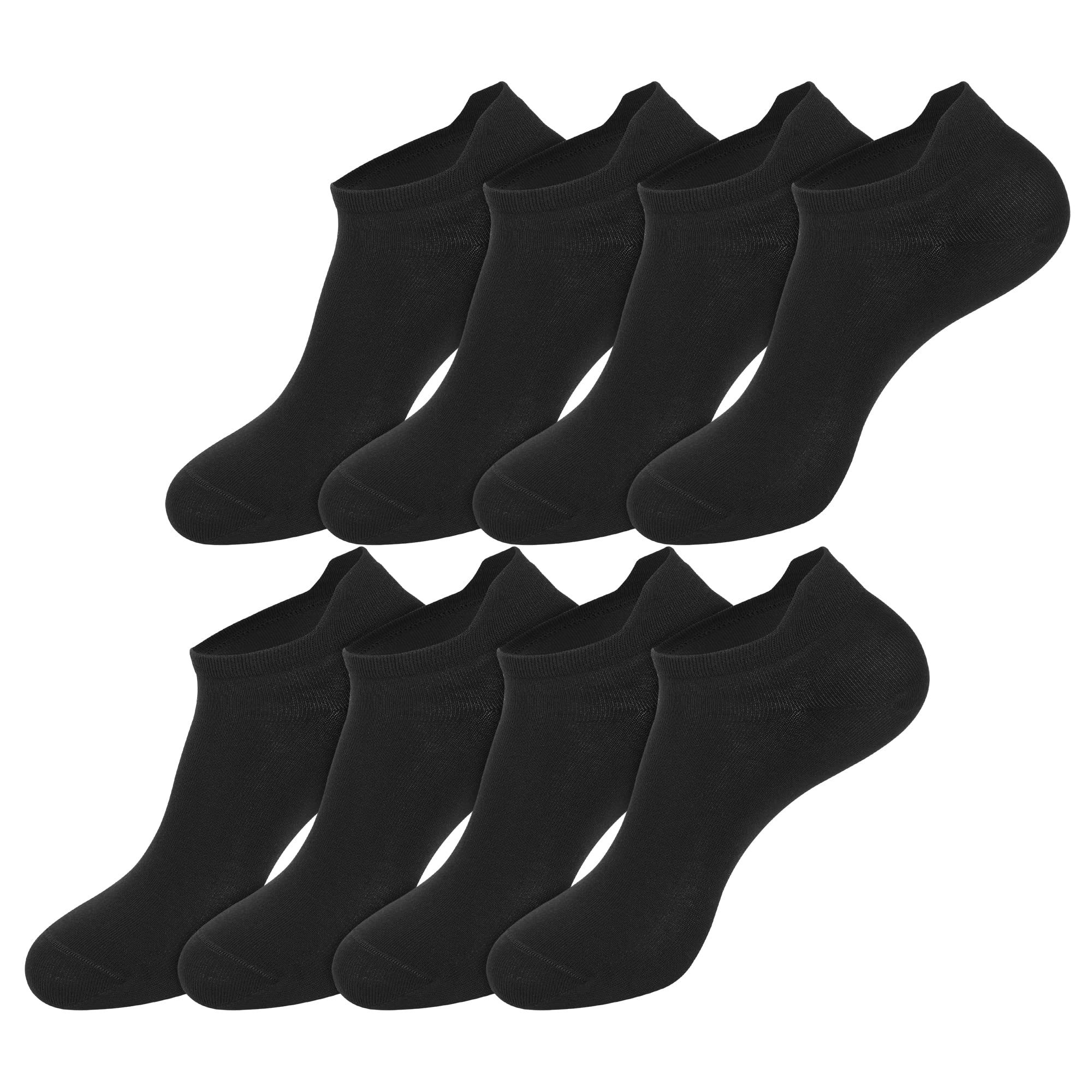 MIKCNG Womens Ankle Socks Soft Pure Cotton Low Cut Athletic Casual Mutil Color No Show Socks for Women 4 Pack Black