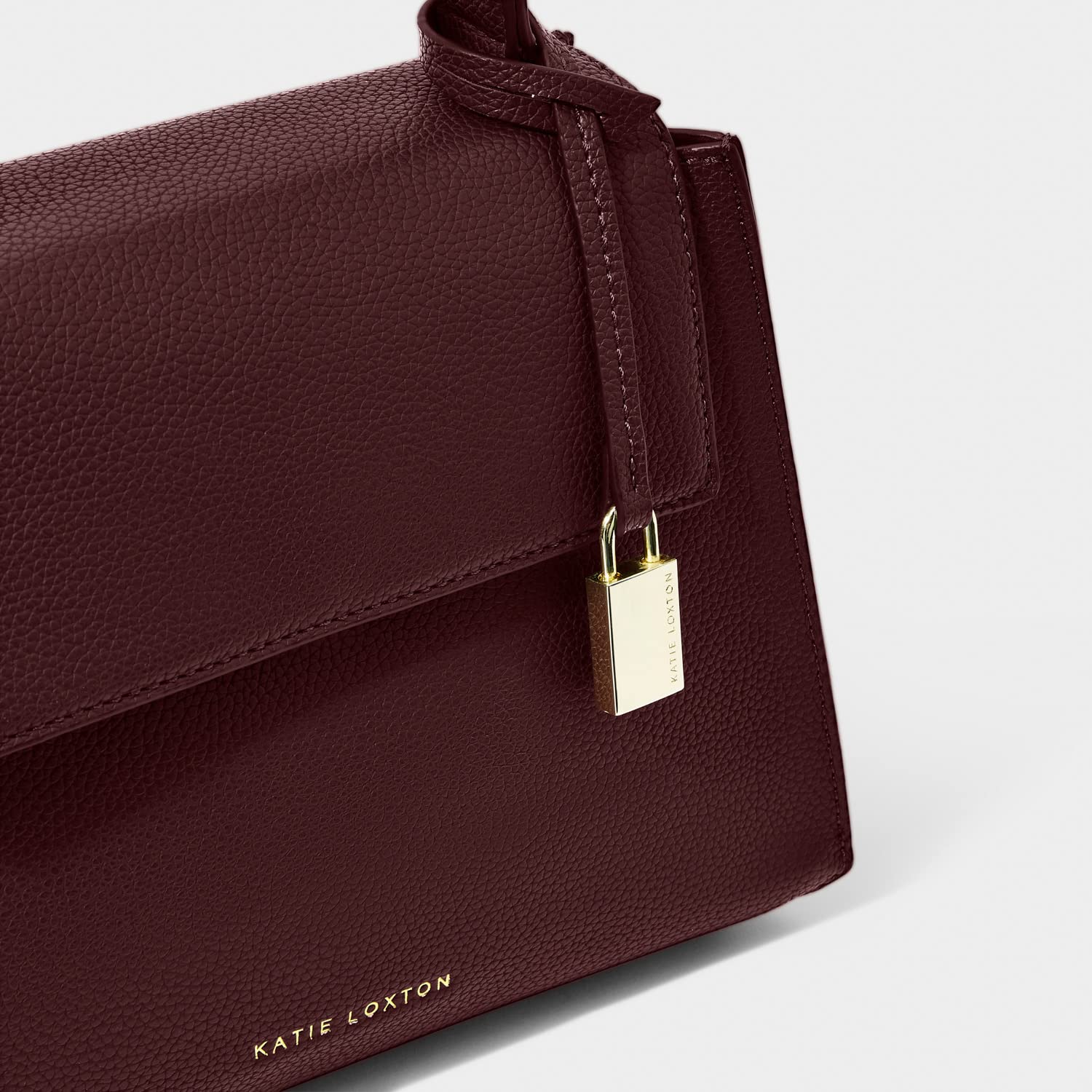 KATIE LOXTON Alina Womens Medium Vegan Leather Convertible Top Handle Crossbody Handbag Purse Plum