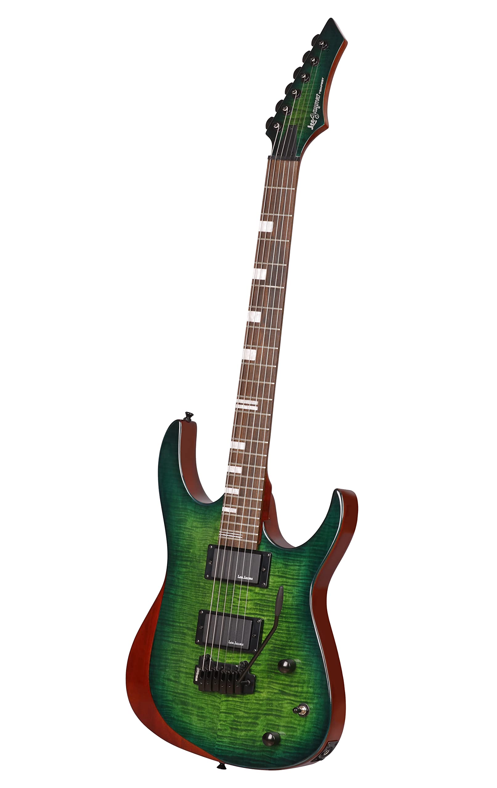 Leo Jaymz Full Size Electric Guitar Storm Series - Mahogany Body,Maple Neck and Rosewood Fingleboard - Customized Active Pickups,Wilkinson 2-point Bridge(Green)