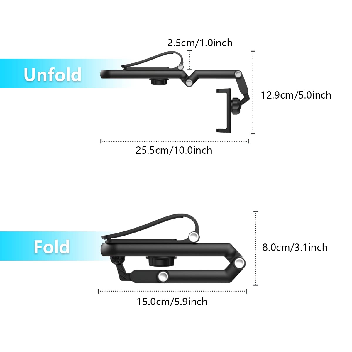 Multifunctional Rotating and Telescopic Phone Mount for Car, Can Use Sun Visor, Rearview Mirror, Seat, Steering Wheel, etc. Universal Cell Phone Clip Holder is Compatible with 4-7 inch Smartphones.