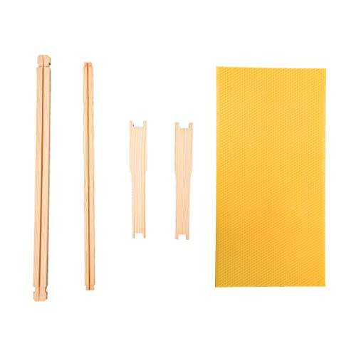 MayBee Hives-Deep or Brood Size Beehive Frames and Foundations,10 Pack Honey Bee Frames with 100% Beeswax Coated Food Grade Foundation Sheets, 9-1/8-Inch(Yellow)