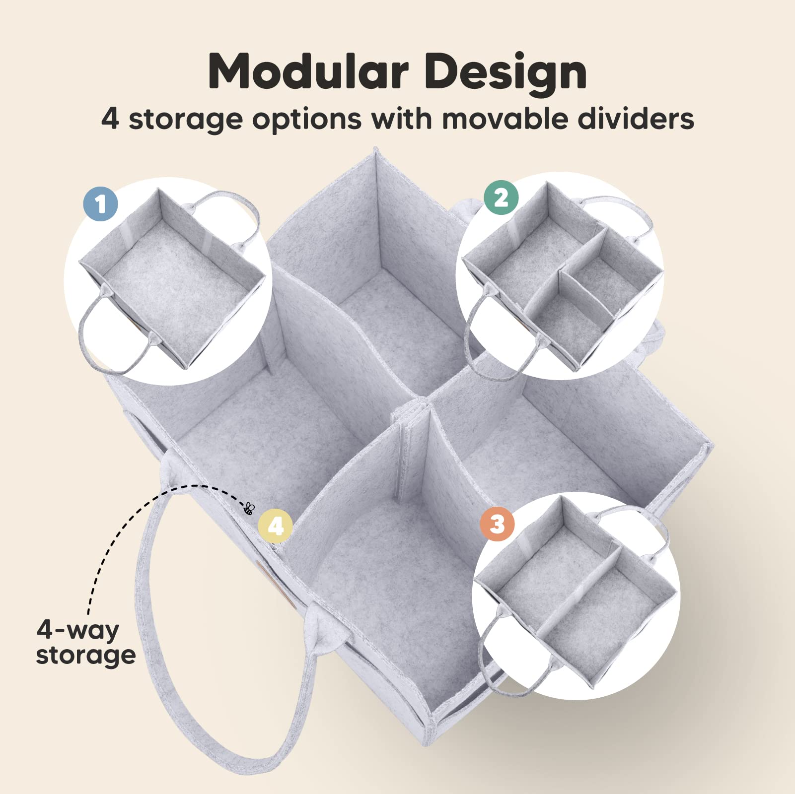 KeaBabies Baby Diaper Caddy Organizer and Portable Diaper Changing Pad - Large Baby Organizer - Waterproof Foldable Baby Changing Mat - Diaper Organizer For Changing Table - Travel Diaper Change Mat