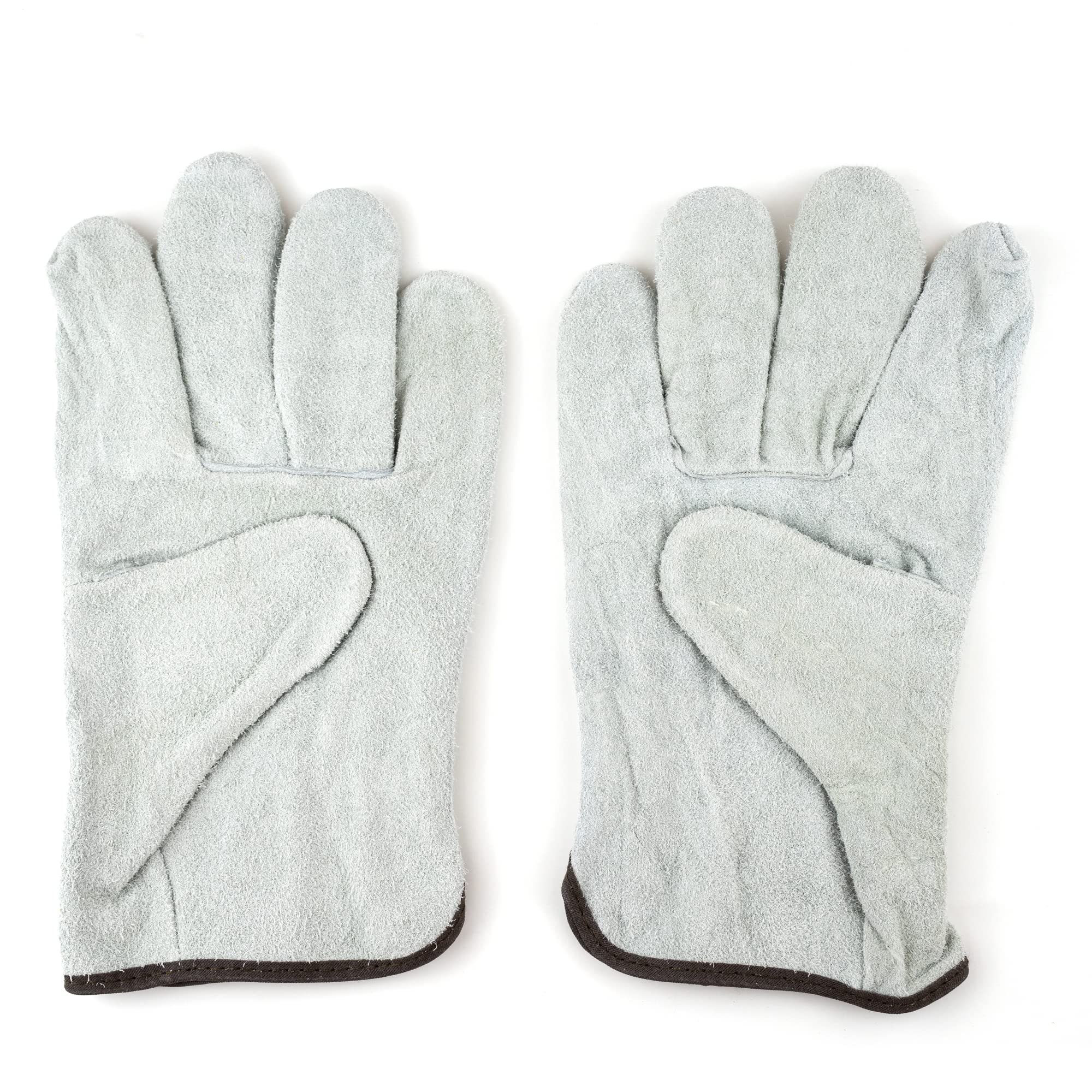 MUJICALA Cowhide Leather Welding Gloves,Heat/Fire Resistant/Heavy-Duty Durable, Safety Work glove Mitts for Forge,Tig Welder,Mig,Stick,Animal handling,2 Pair (GRAY)