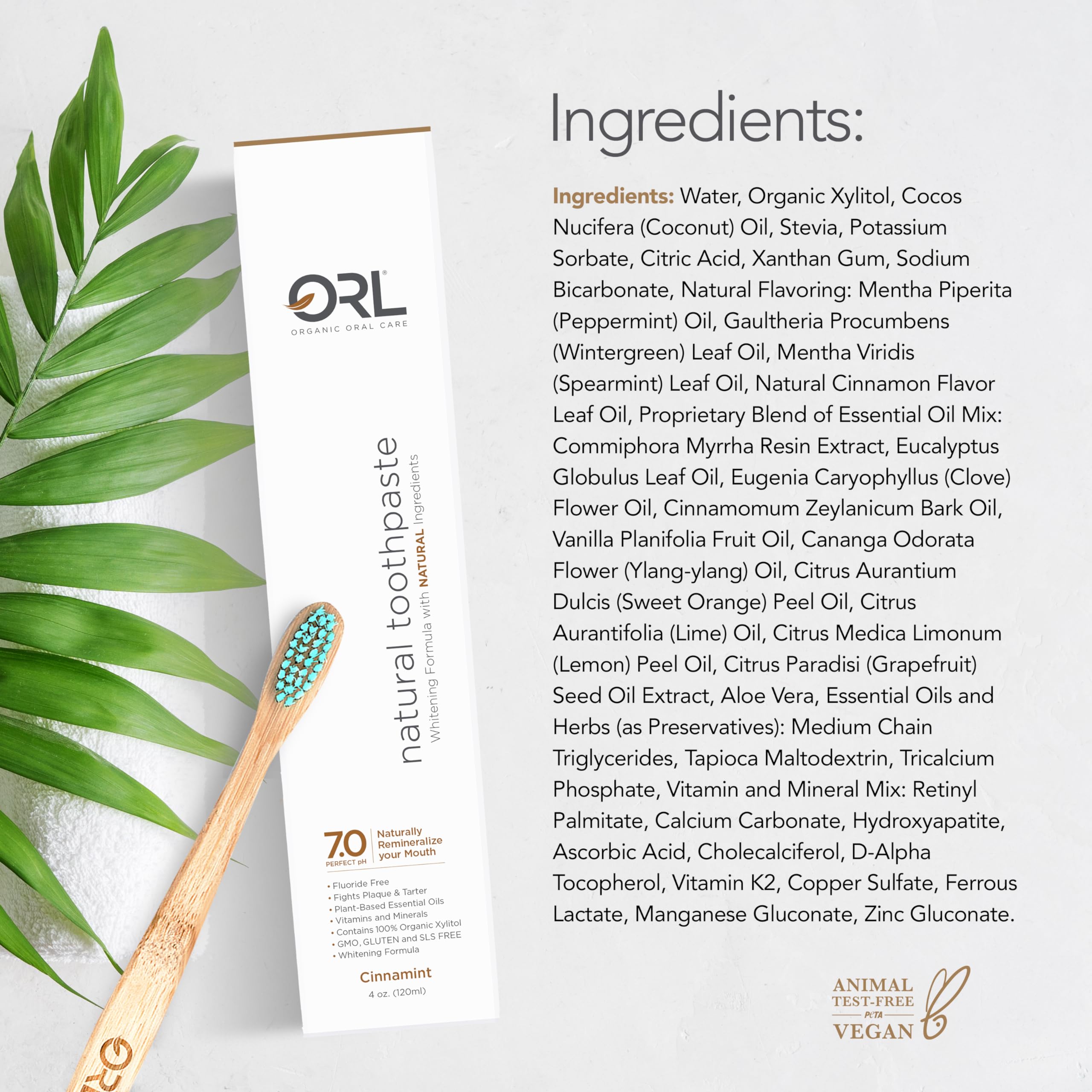 ORL Natural & Organic Toothpaste – Uniquely Formulated to Clean Your Mouth, Helps to Restore Your Mouth’s Natural Perfect pH - Fresh Mint