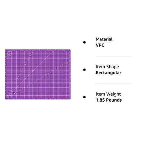 KC GLOBAL A2 (25"x19") Professional Grade Self-Healing Cutting Mat (Purple) - Odor-Free, Double-Sided, eco-Friendly, Durable. Premium Desk mat for Crafting, Sewing, Quilting and Art Projects