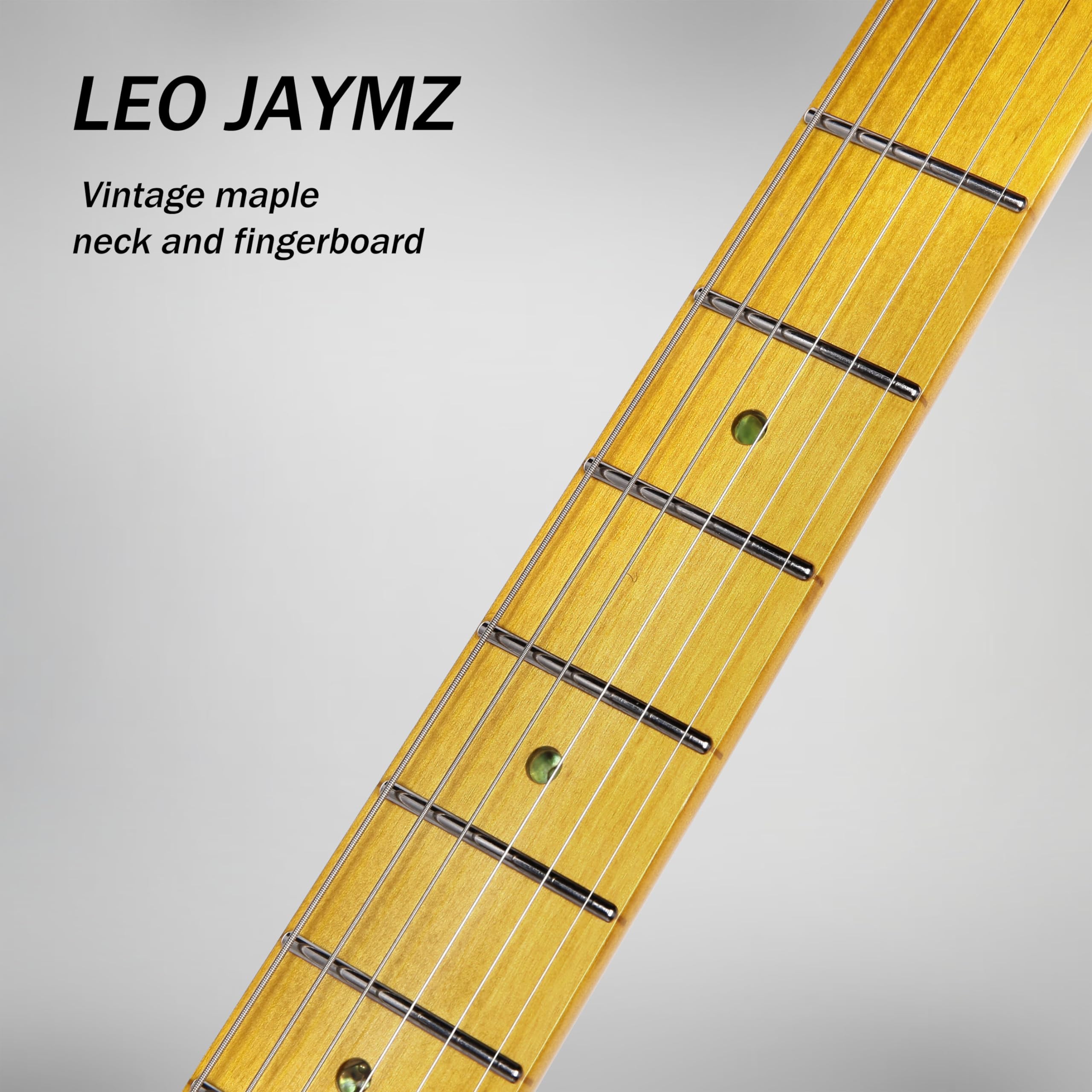 Leo Jaymz ResonanceX Pro Electric Guitar with Flame Maple Top - High Gloss Mahogany Body and Hard Maple Neck - High Transparent Acrylic Pickguard - Highly Output Alnico V Pickups