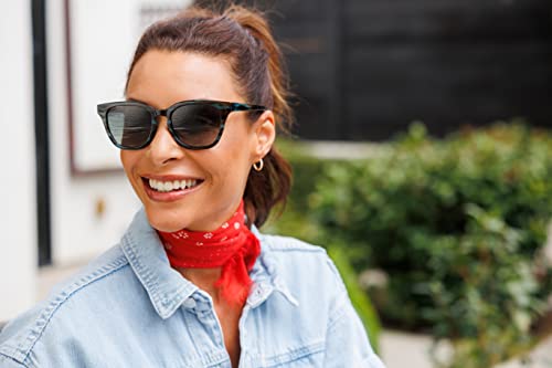 Peepers by PeeperSpecs Women's Pisa Cat Eye Polarized, No Correction Sunglasses, Teal Horn, 54 + 0
