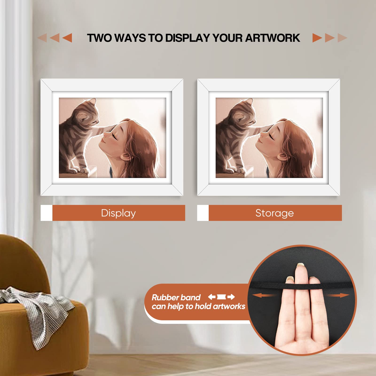 Sank Kids Art Frames 8.5x11 - Letter-Size Front Opening Artwork Display Storage Frame for Wall, 3D Picture, Crafts, Children Drawing, Portfolio - Horizontal and Vertical Formats (WOOD GRAIN,1 PACK)