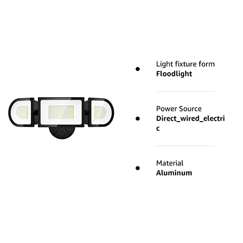 Onforu 100W Flood Lights Outdoor, 9000LM Super Bright LED Flood Light Outdoor Switch Controlled, IP65 Waterproof LED Exterior Floodlight with 3 Adjustable Head, 6500K White Outdoor Security Light