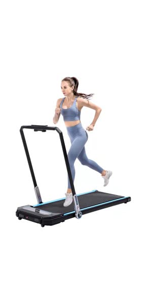 LSRZSPORT 2 in 1 Folding Treadmill Under Desk for Home and Office with Speaker, Remote Control LED Display, Walking Jogging Running Machine Orange