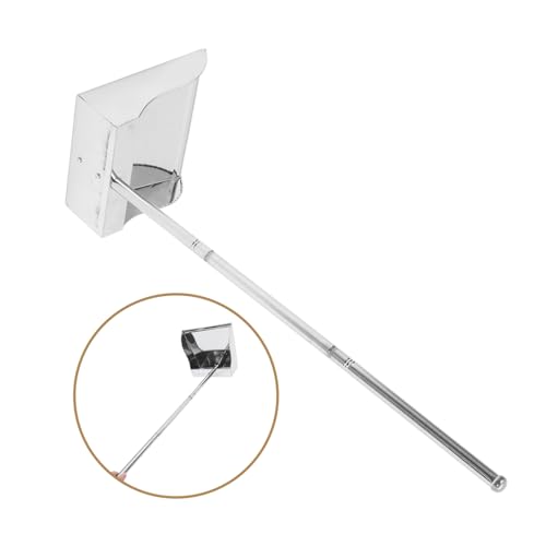 STOBAZA Stainless Steel Trash Shovel Kitchen Cleaning Shop Dustpan Long Handle Dustpan Upright Dust Pan Upright Lobby Dust Pan Industrial Dust Pan Handheld Garbage Dustpan Handled Silver