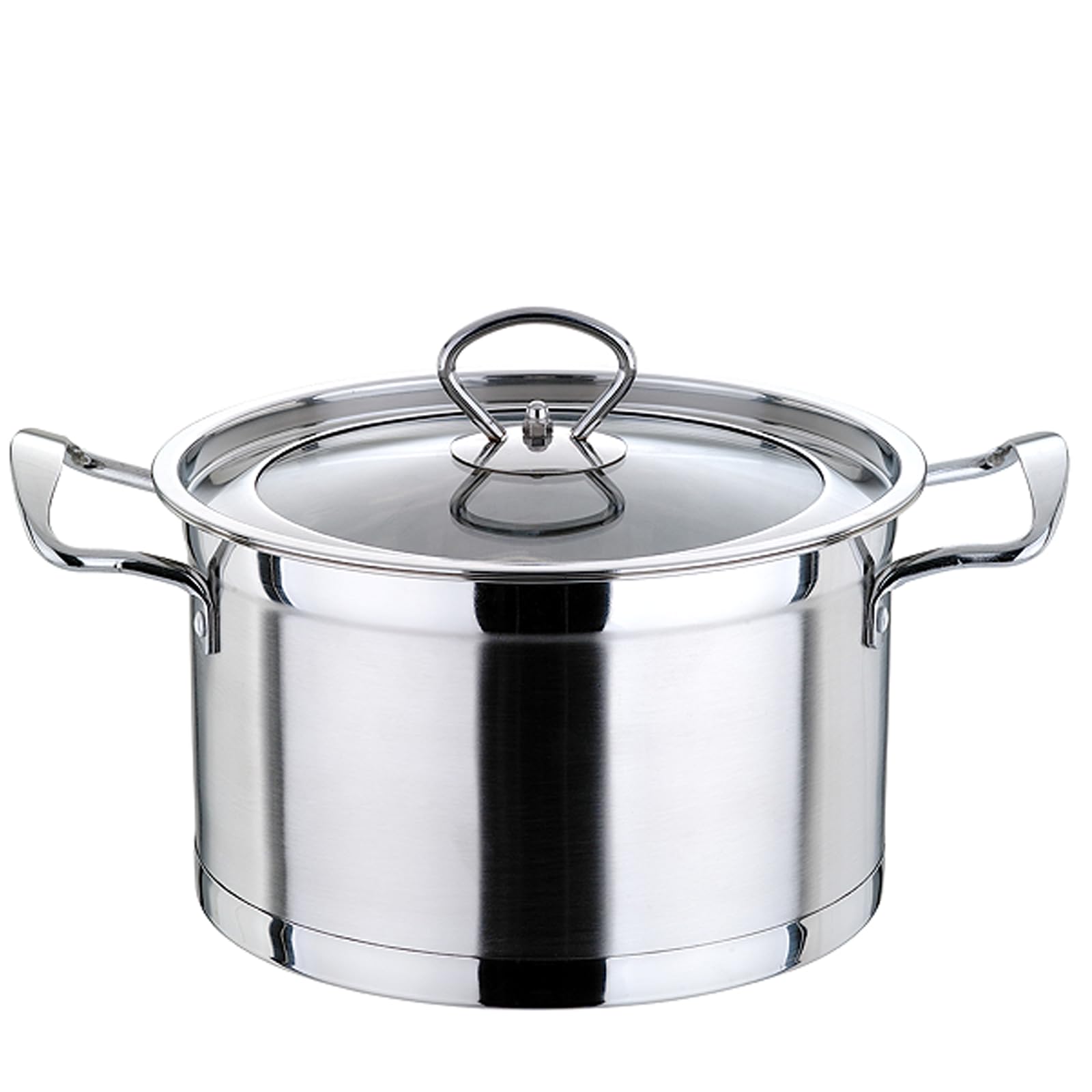 STOCKPOT Soup Pot with Lid - Stainless Steel pots, Cooking Pot, Stock Pot with Visible Lid, Small Pots for Cooking - 4 Quart