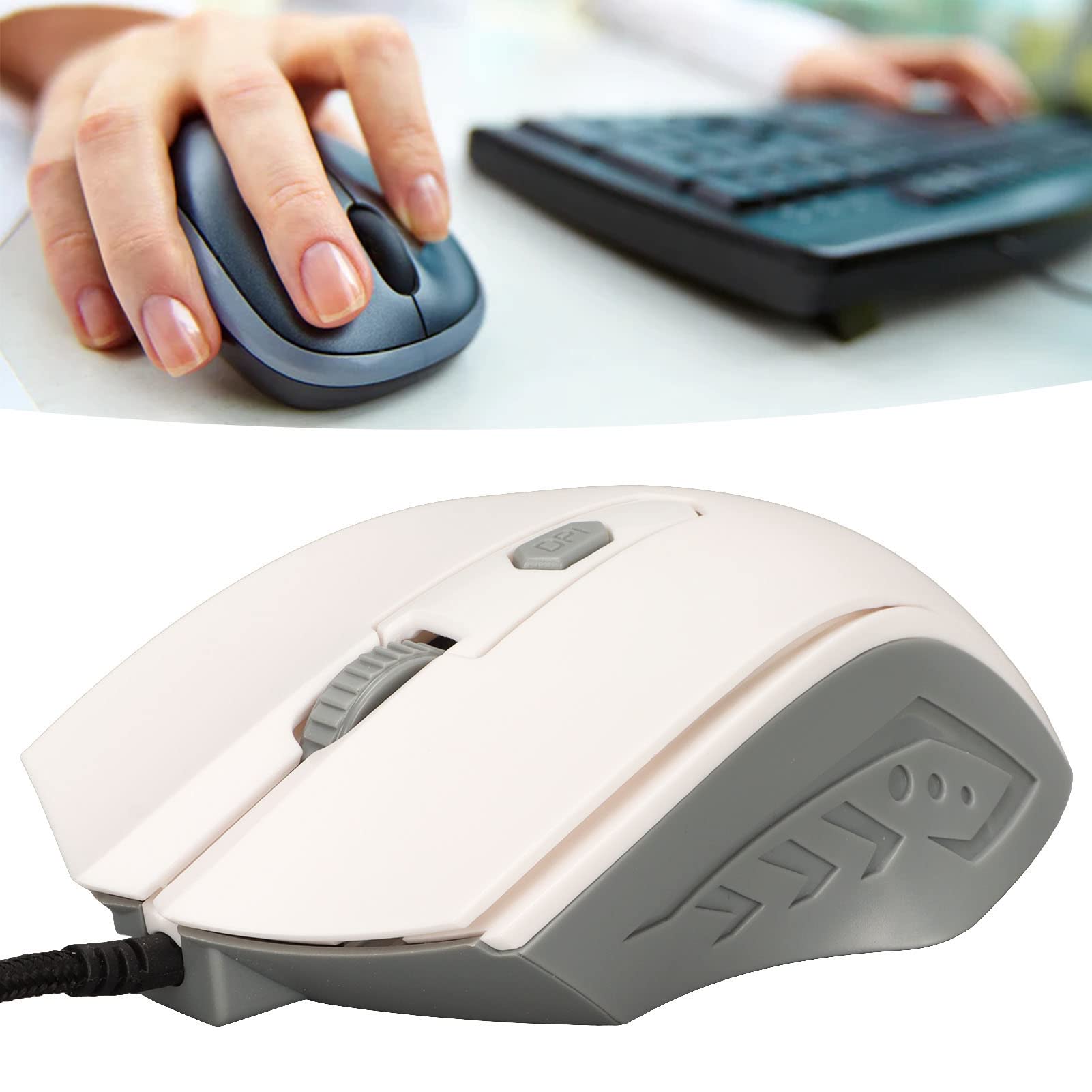 LBEC Mouse AI Voice Input, Builtin Microphone with Speaker DPI Wired Gaming (Mute Key)