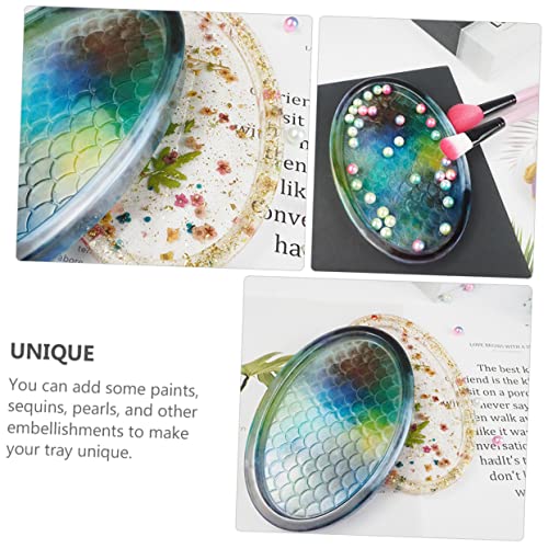 Resin Coaster Molds 1pc Pallet Mold Silicone Fruit Plate Silicone Molds for Epoxy Resin Crystal Tray Resin Tray DIY Plate Mould Dish Casting Mold Storage Tray Casting Tray Set