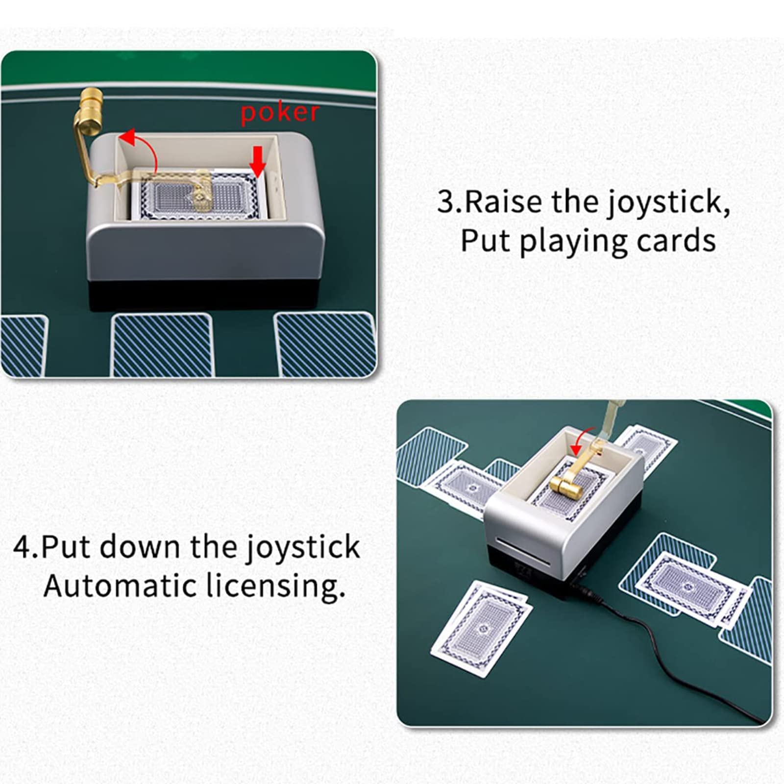 LBWF Intelligent Card Dealer Machine, 360° AutomaticRotating Licensing Machine, Fair Competition, Anti-Cheating, Not Shuffle Function, for 2-8 People Home Casinos Game