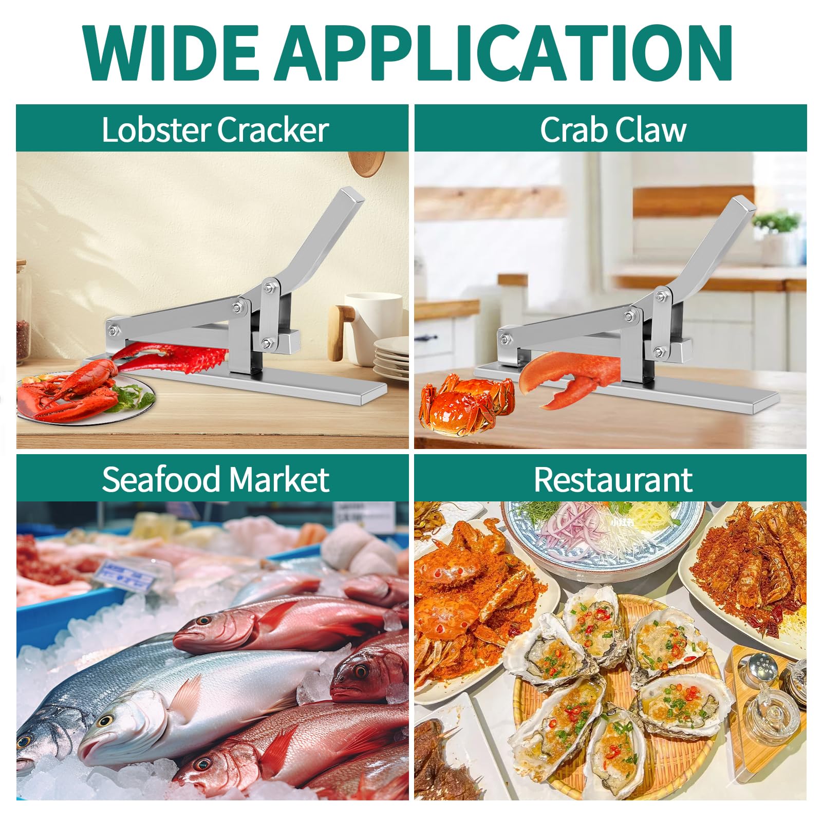 Stone Crab Claw Cracker, Solid Stainless Steel Construction, Durable Seafood Tool with Wide Base, for Stone Crab Claw, Lobster Llaws, and Other Shellfish
