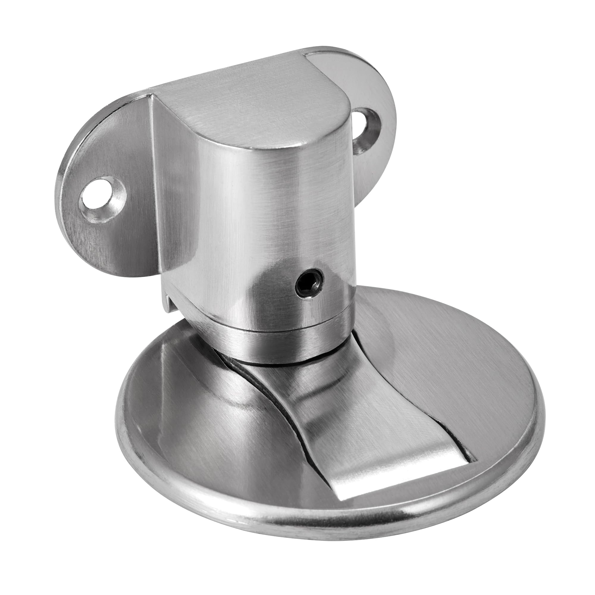 INIRET Silvery Floor Mount Door Stopper,Height-Adjustable Invisible Magnetic Door Stop,Door Catch/Stopper for Bottom of Door,Hold Your Door Open,with Adhesive No Drilling,for Home Office Bedroom