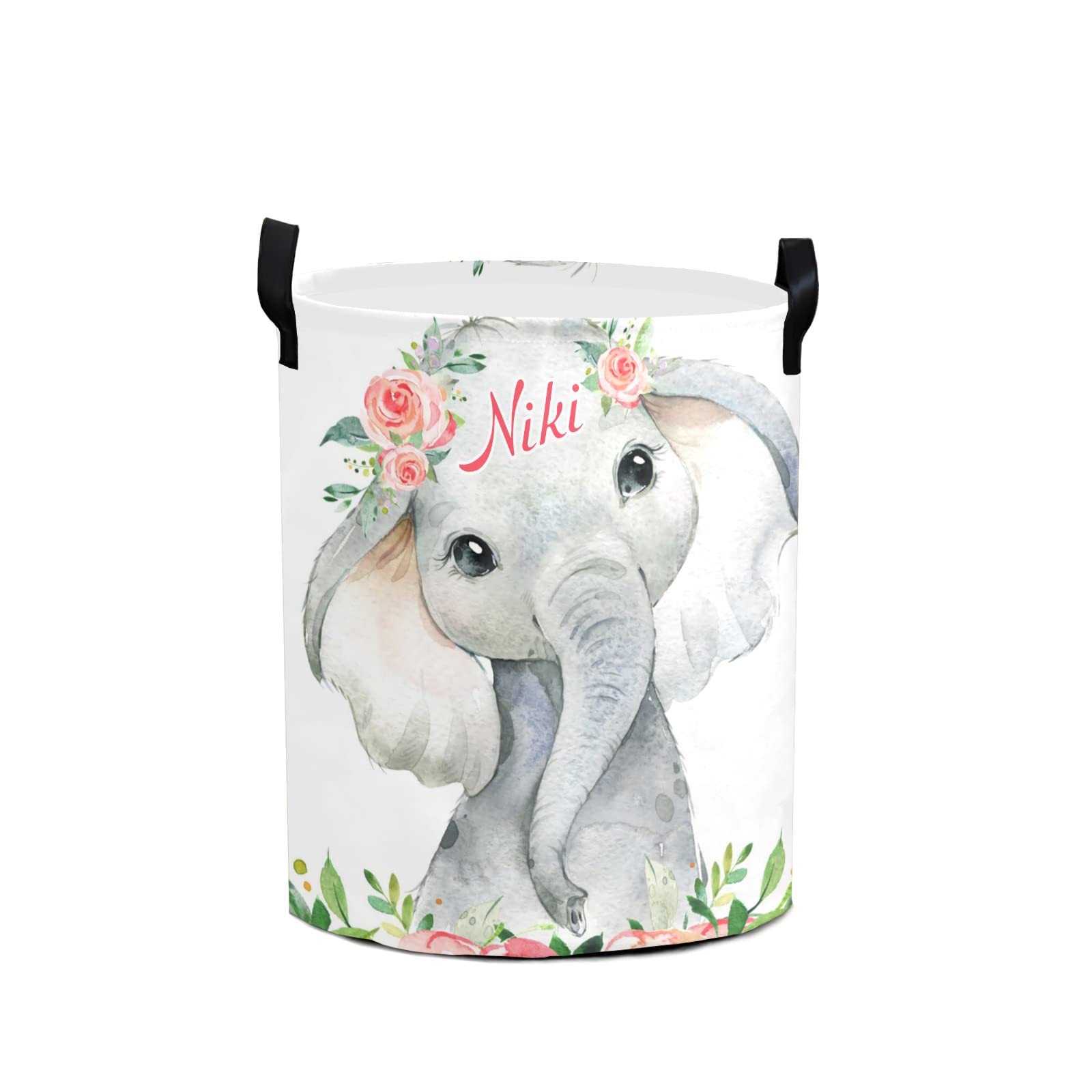 Pink Rainbow Unicorn Laundry Hamper Personalized with Name Canvas Waterproof Storage Bin with Handle for Kids Nursery Hamper Gift Baskets Home Organizer