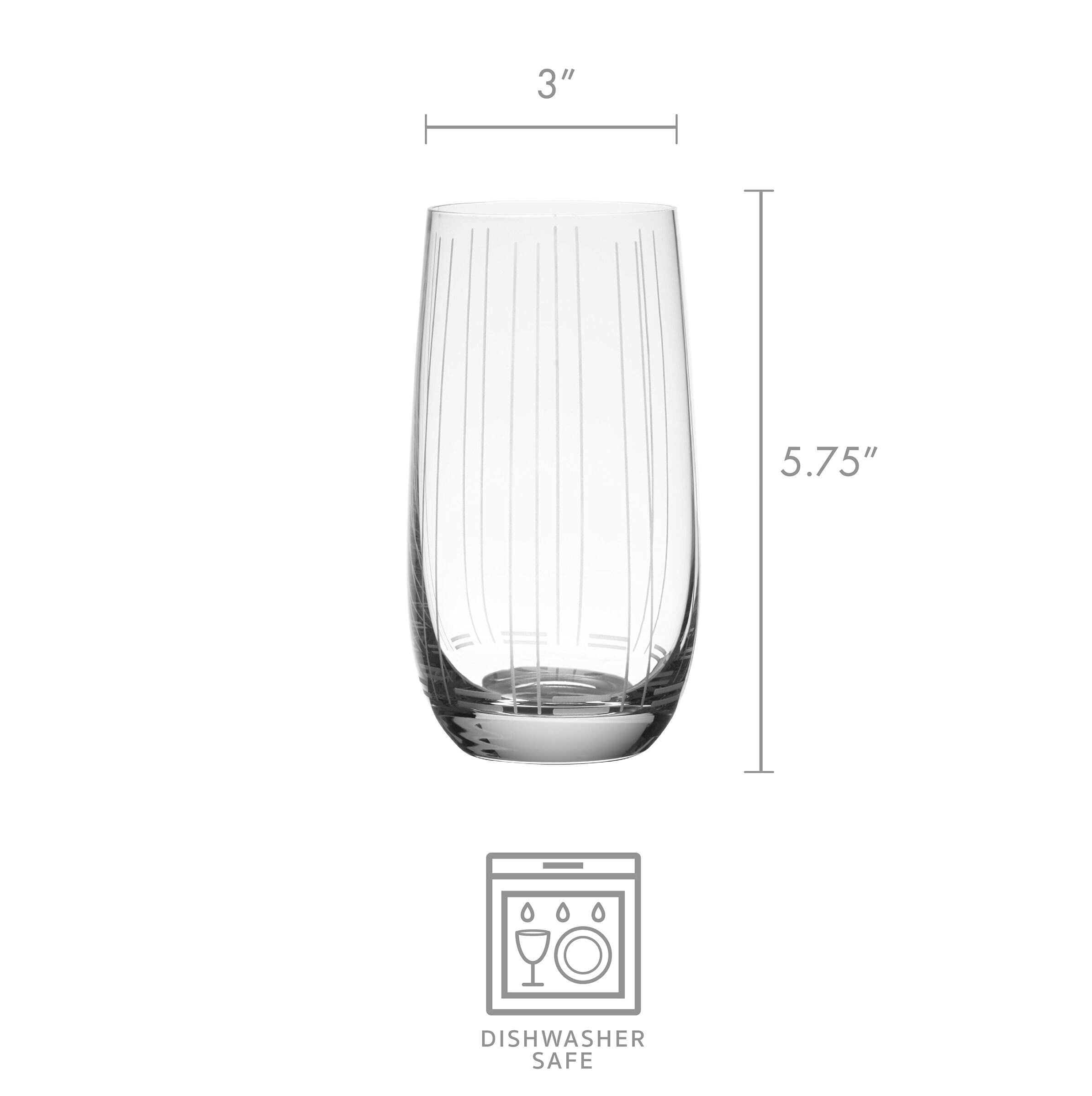 Mikasa Berlin Highball Set of 4, 4 Count (Pack of 1), Clear