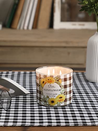 Sunflower Candle Sunflower Scented Candle 3 Wicks Large Candle, 14 oz