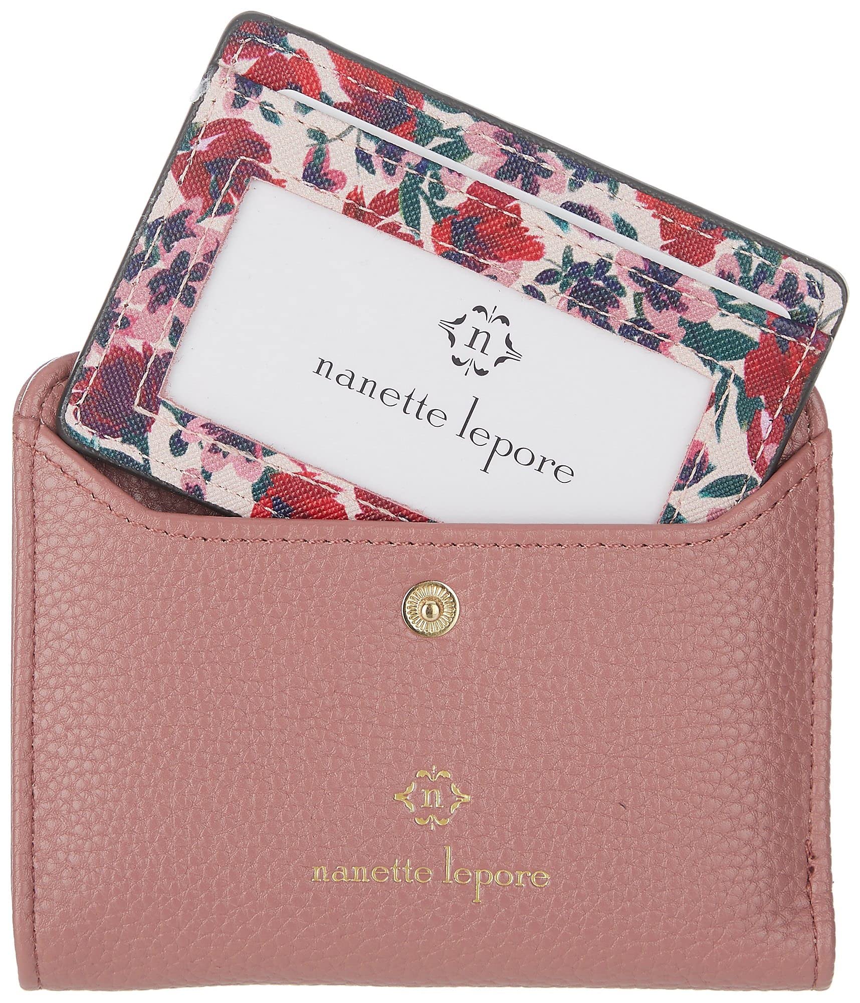 Nanette Lepore Liza Solid Bifold Wallet Removeable Card Case One Size Cameo pink