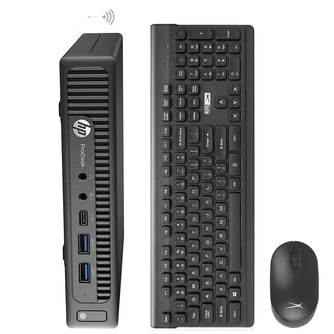HP ProDesk 600 G2 Refurbished Tiny Desktop Computers Mini PC,i5 Micro 32GB Ram 2TB SSD,AX210 Built-in WiFi,Dual Monitor Support,HDMI,VGA,DP,Win10 Pro,Wireless K&M Brand TJJ Mouse Pad(Renewed)