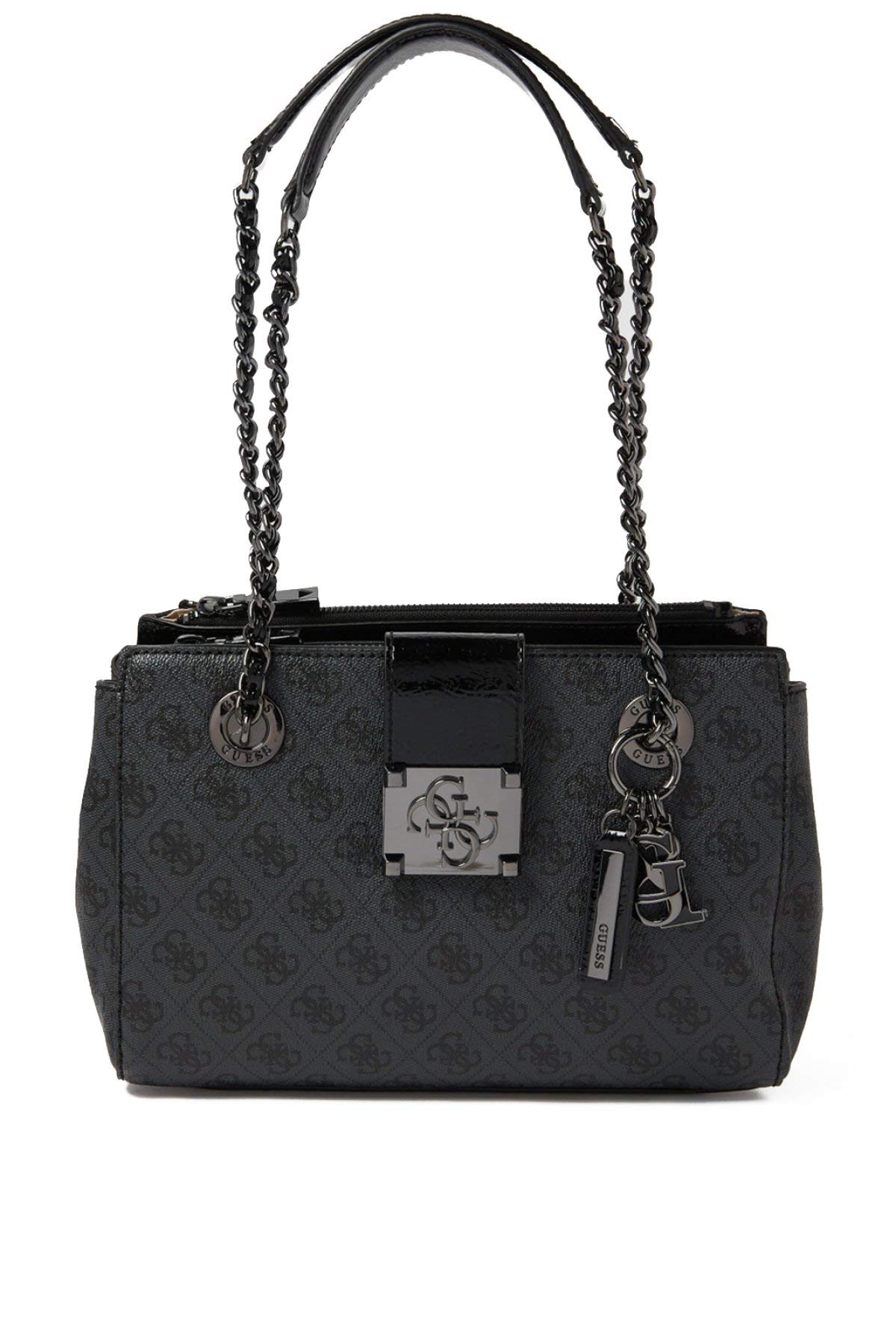Guess Women's Logo City Small Coal Society Satchel Handbag