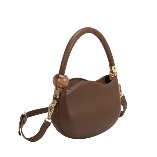 Melie Bianco Jennie Bag - Luxury Vegan Leather Handbag - Compact Design, Crossbody Capabilities, Zip Closure - 100% Recycled Fabric - Versatile for Work, Date-Night, Casual & Evening Wear - Chocolate
