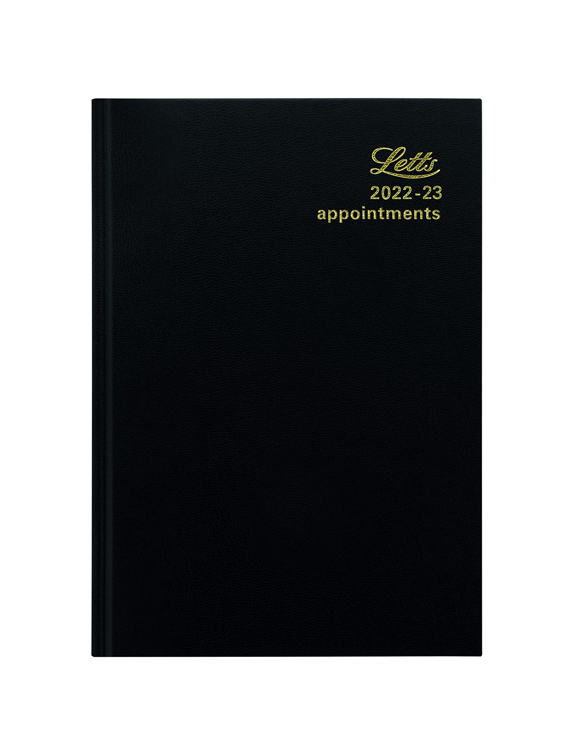 Letts of London Standard A5 Academic 2022-2023 Day to a Page with appointments Diary - Black, 23-TA1XBK