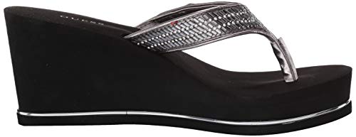 GUESS Womens Sarraly Flip-Flop, Pewter 179, 8 US