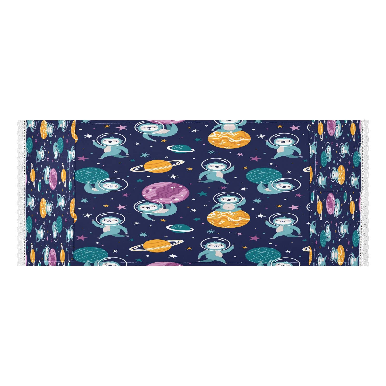 Kigai Cute Sloth Space Star Washing Machine Cover, Top Load Washer Dryer Fabric Cover with Storage Bags for Home Appliances Dust Proof Covers for Refrigerator Oven