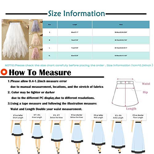 Long Tulle Skirt for Women White Vacation Waist A Line Elastic Spring Solid Color Mesh High Night High Slit