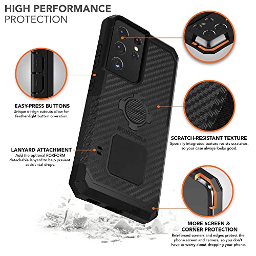 Rokform - Galaxy S21 Ultra 5G Rugged Case + Magnetic Sport Ring Stand & Grip