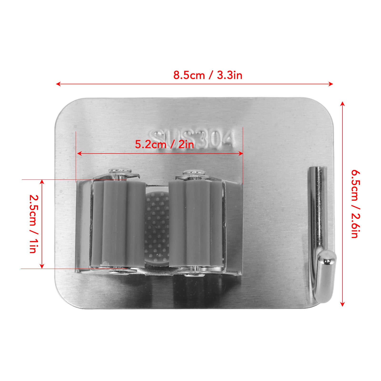 Mumusuki 4Pcs Broom and Mop Holders, Wall Mounted Stainless Steel Garden Tool Organizers with Hooks Multifunctional Mop Hangers for Laundry Rooms, Gardens, Garages