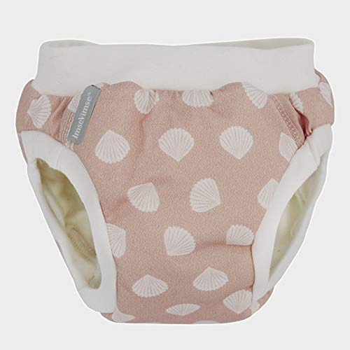 Imse Vimse Organic Cotton Reusable Cloth Training Pants for Potty Training Girls - 2 Pack (Pink Shell/Stone, JR 35-44 lbs)