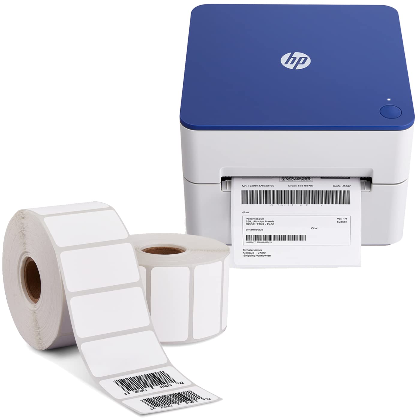 HP Shipping Label Printer, 4x6 Direct Thermal, Compact & Easy-to-use, High-Speed 203 DPI Printer, Barcode Printer + HP 4” x 6” Direct Thermal Shipping Labels, 2 Rolls 250 Sheets per Roll