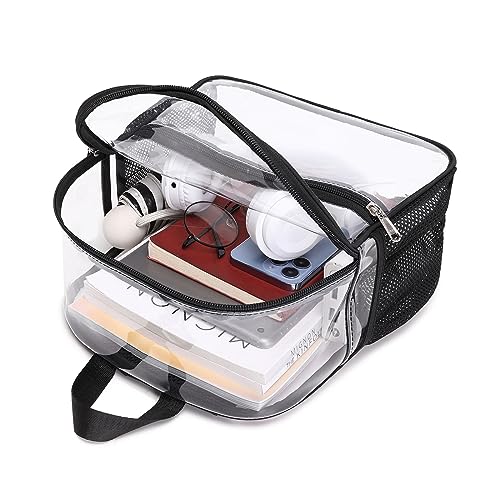 Imyth Clear Backpack Stadium Approved 12x6x12 Small Suitable for School,Concerts,Work,Sporting Events (Rainbow Powder)