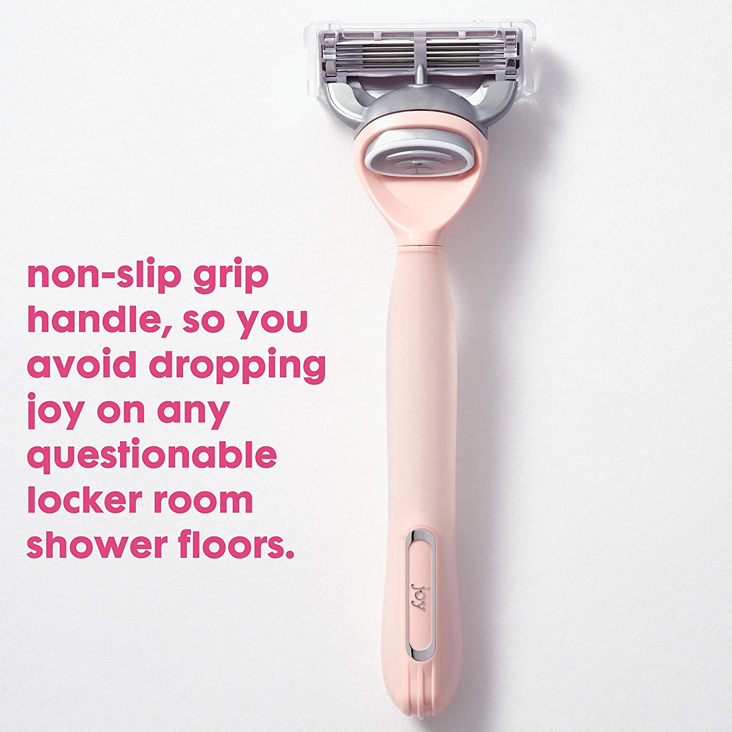 joy Razors for Women, 1 Handle, 4 Razor Blade Refills, Pink, Lubrastrip to Help Avoid Skin Irritation