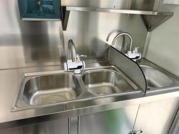 Mobile Food Trailer GL-FS250 Compact Shawarma, Coffee & Street Food Kiosk - 8.2 ft x 6.6 ft, Stainless Steel Work Table, Dual Sink, Water System, Electric Box - Ideal for Outdoor Catering and Events