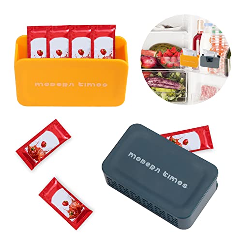 Refrigerator Side Door Bins - Tea Bag Organizer Snack Rack Organizers Spices Sauce Bag Storage for Kitchen Office Supplies Box - Mini Removable Refrigerator Side Door Hanging Organizer