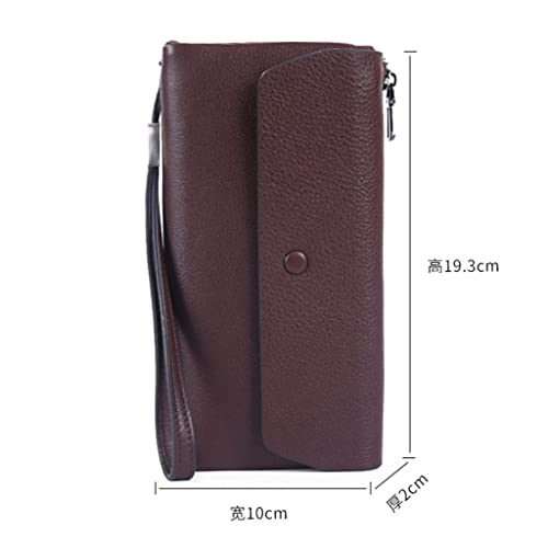 N/A Women's Long top Layer Cowhide Wallet Super Large Capacity Card Slot Men's and Women's Multifunctional Handbag (Color : E, Size : 1)