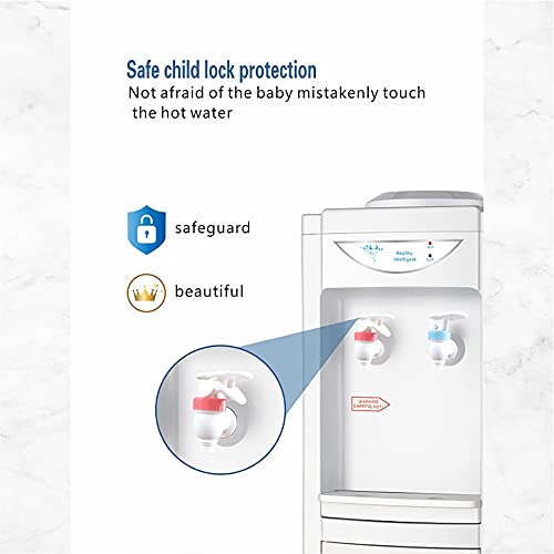 RICA-J Water Dispenser, 5 Gallon Top Loading Water Cooler, Plastic Water Cooler Dispenser with Child Safety Lock & Cabinet, White (RJVWD02AEWT)
