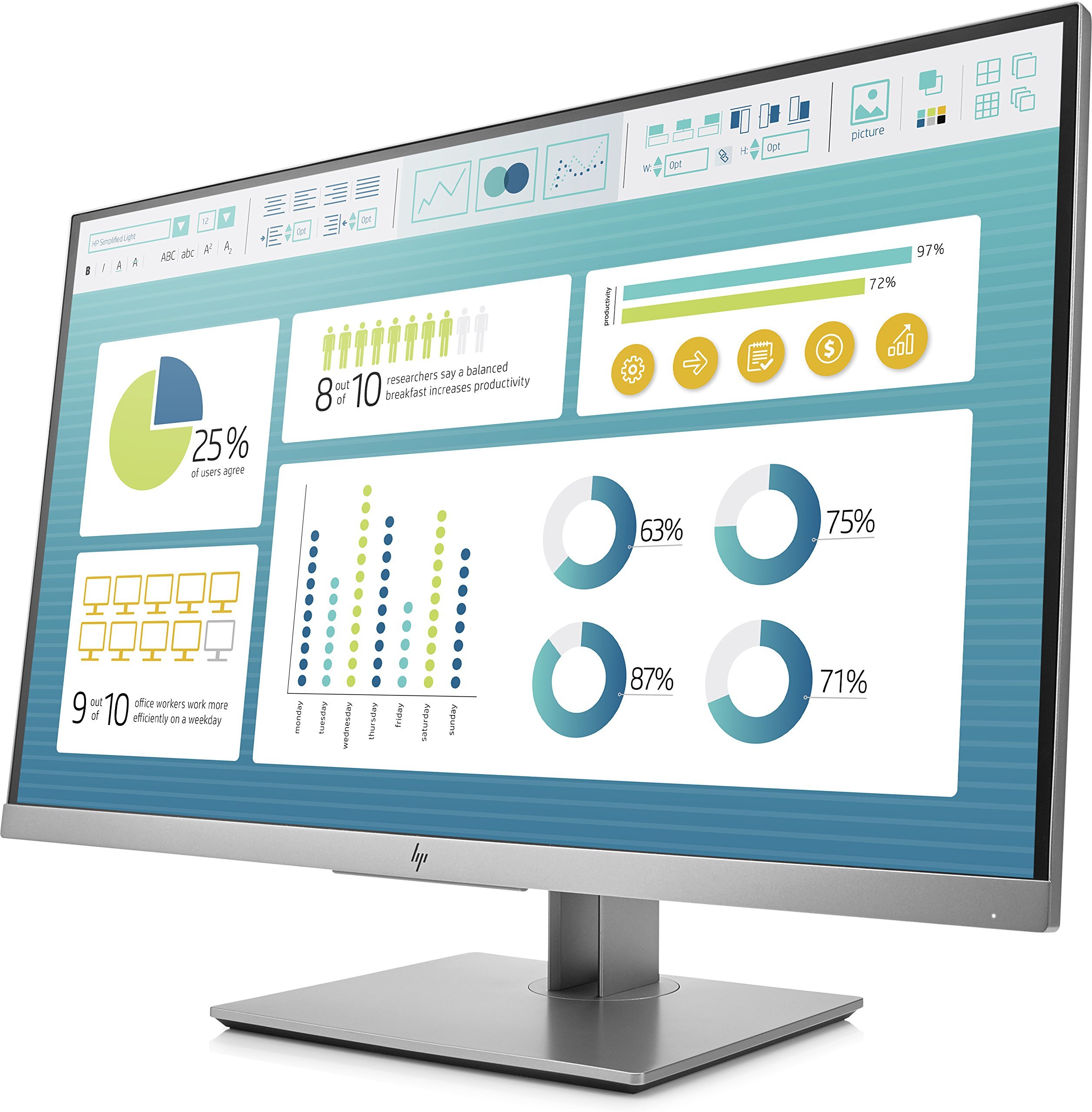 HP EliteDisplay E273 27-Inch Screen LED-Lit Monitor Black/Silver (1FH50A8#ABA) (Renewed)