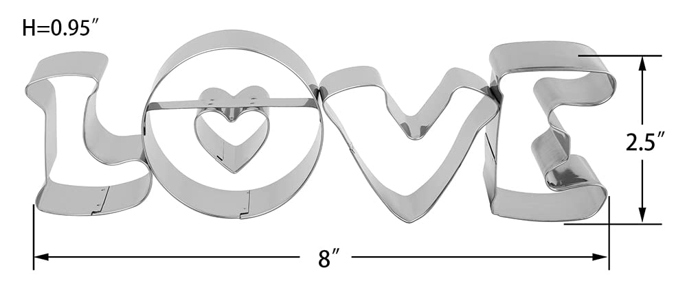 LOVE Cookie Cutter Set - Valentine Cookie Cutters,LOVE Shape Valentines Cookie Cutters for Baking,LOVE Set for Sandwich Cutter,Biscuit Cutter,Pastry Cutter(Valentines Day Cookie Cutters)
