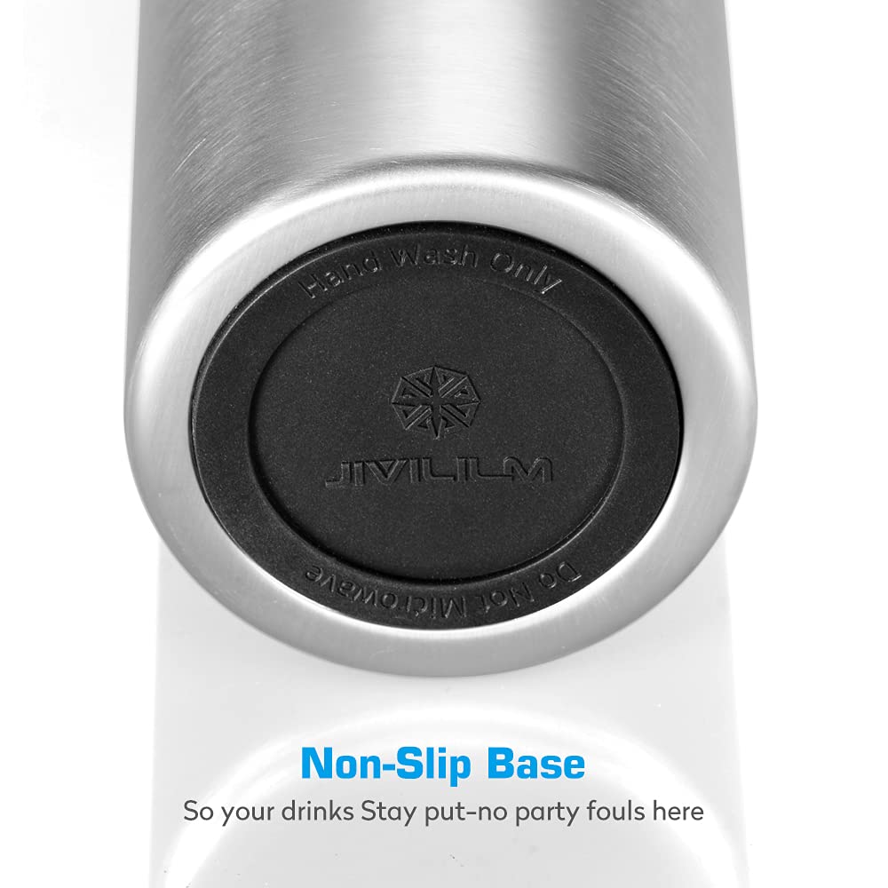 JIVILILM Stainless Steel Insulated Cooler for 12oz Slim Cans | Skinny Can Drinks Holder for Hard Seltzer, Beer, Soda, and Energy Drinks (Gray)